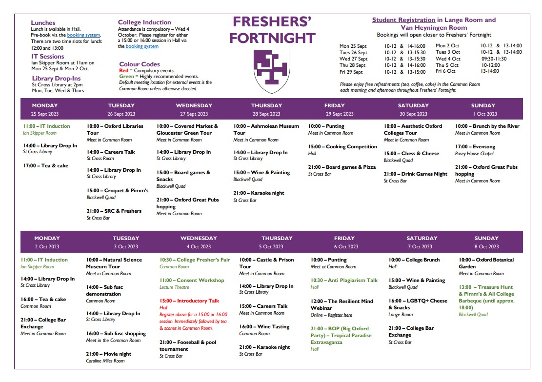 Freshers' Fortnight | St Cross College